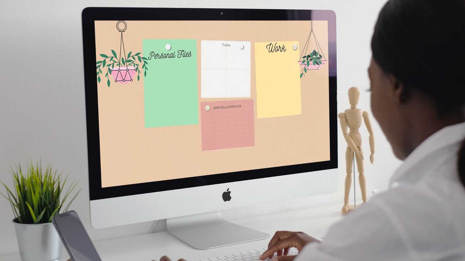 Plant Minimalist Desktop Wallpaper, Desktop Wallpaper Organizer, Plant ...