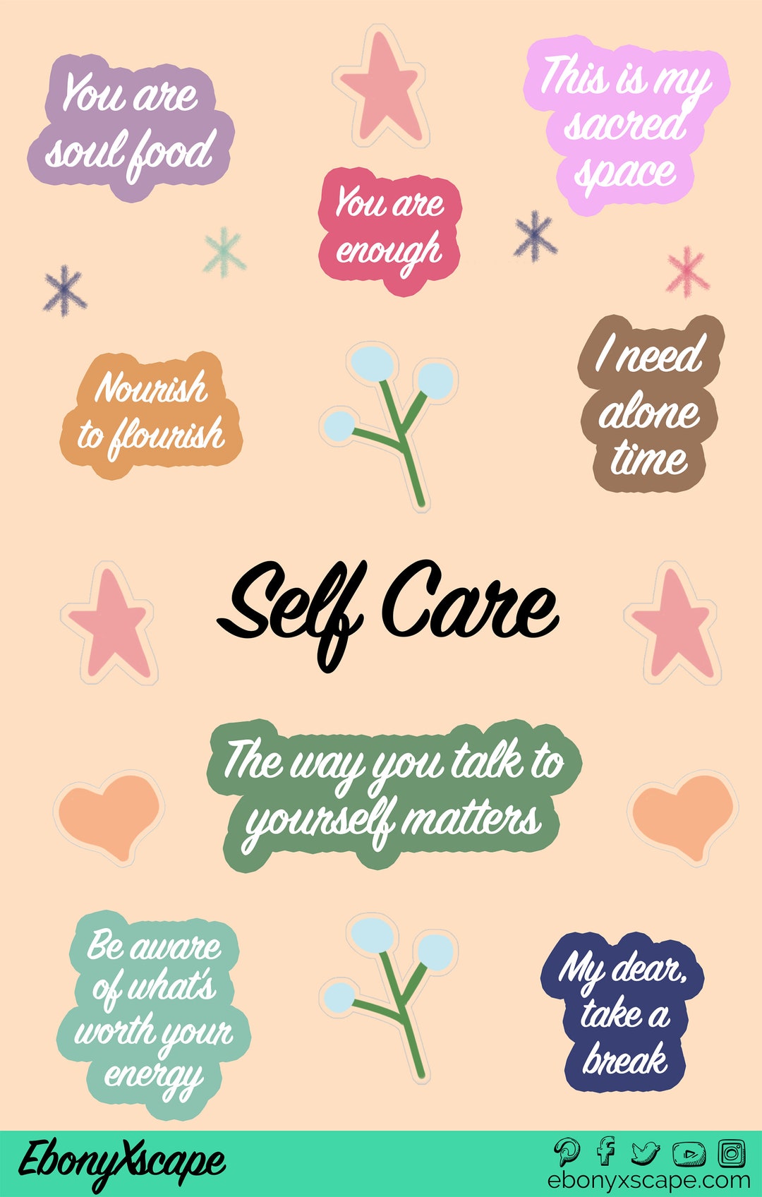 Self Care Digital Stickers for Goodnotes, Goodnotes Stickers, Digital ...