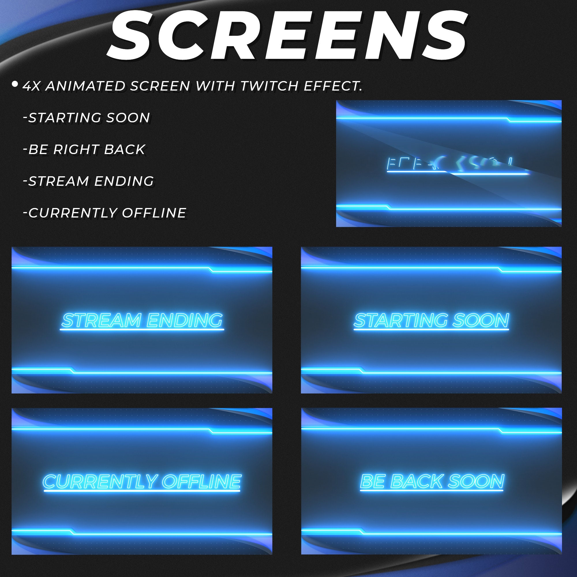 Animated Twitch Overlay alerts Screens Panels Overlays | Etsy Canada