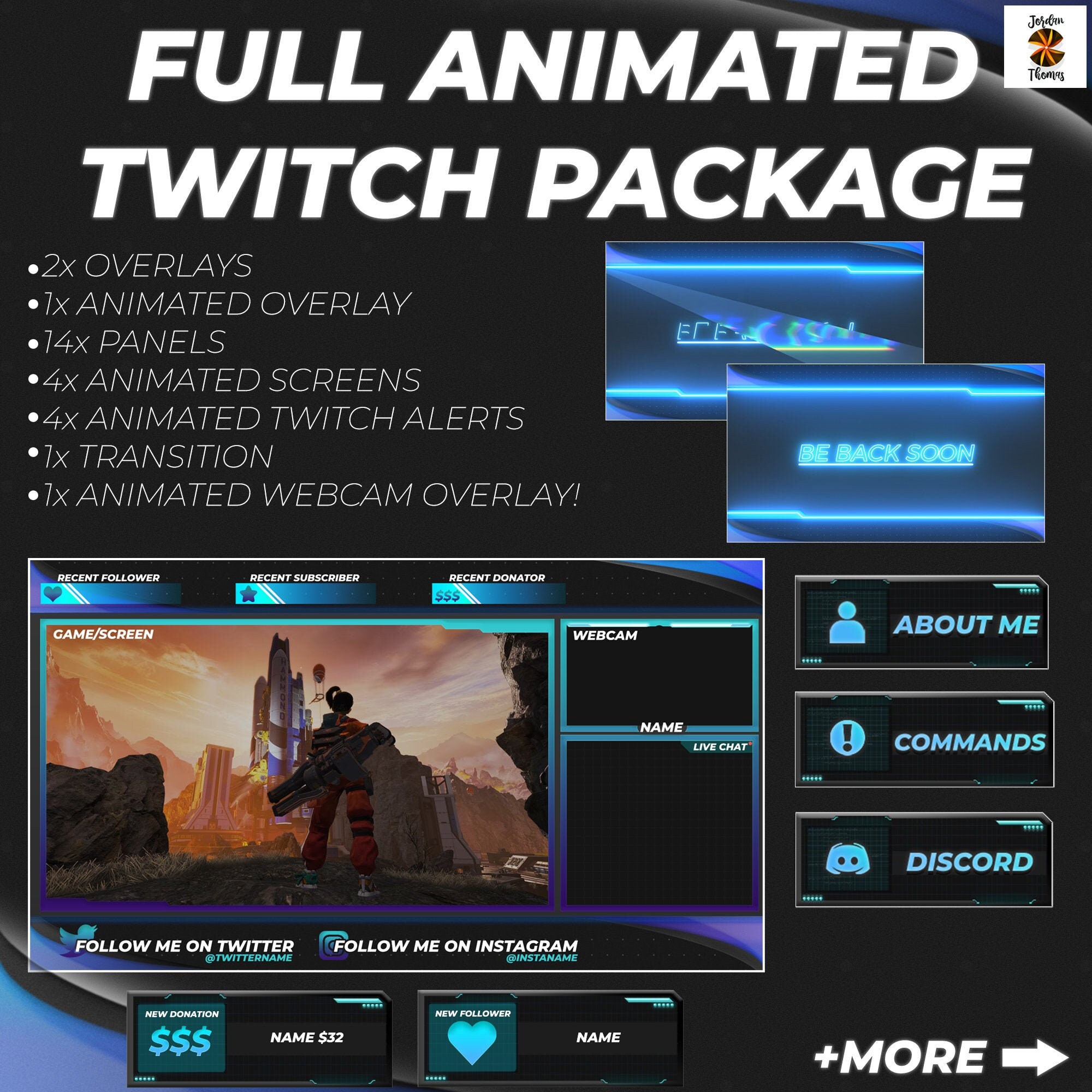 Animated Twitch Overlay alerts Screens Panels Overlays - Etsy Canada
