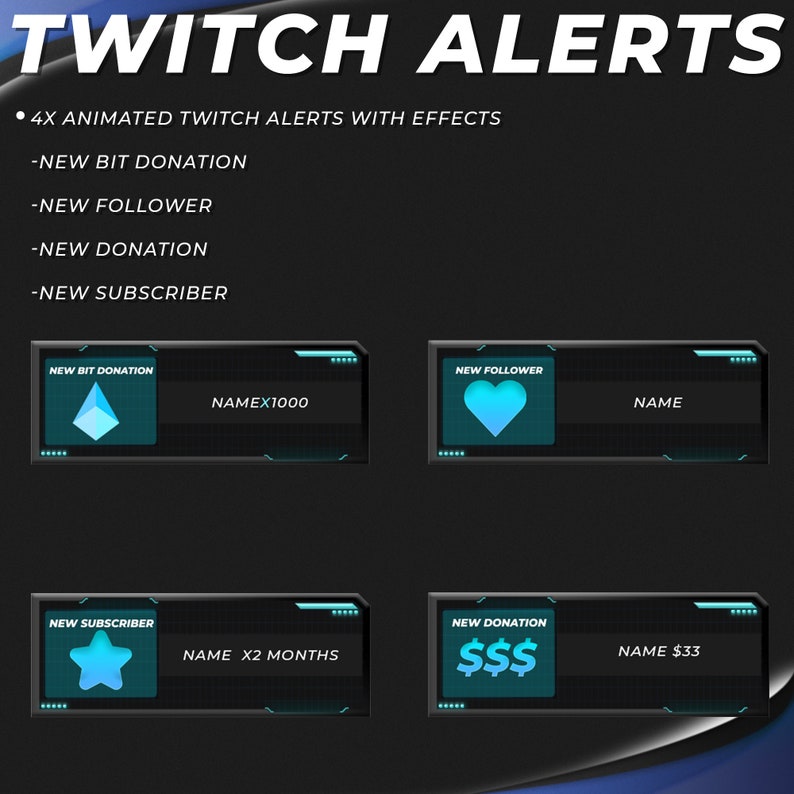 Animated Twitch Overlay alerts Screens Panels Overlays - Etsy