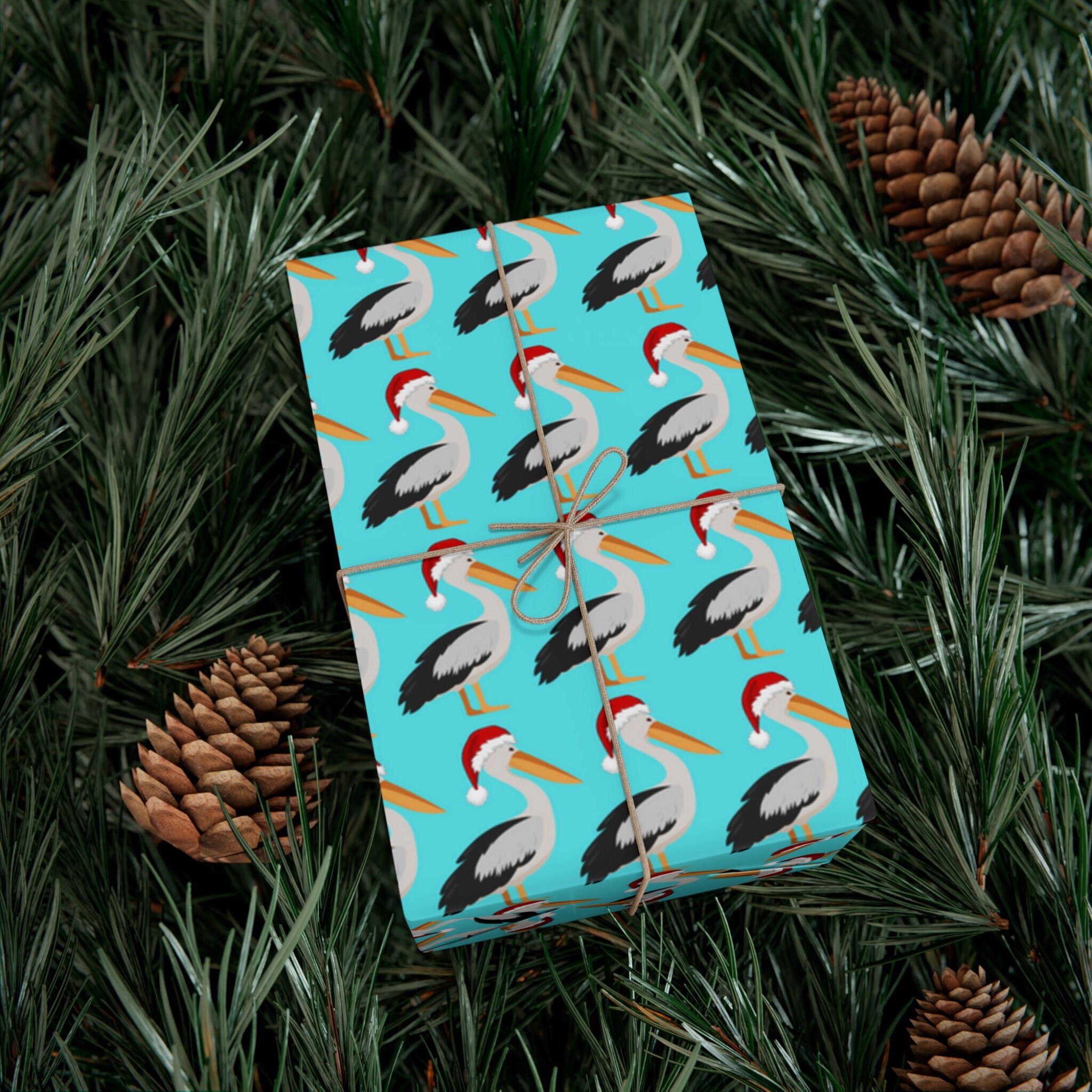 Pelican Santa Custom Gift Wrap ,cute Pelican Santa,pelican Lovers Gift ...