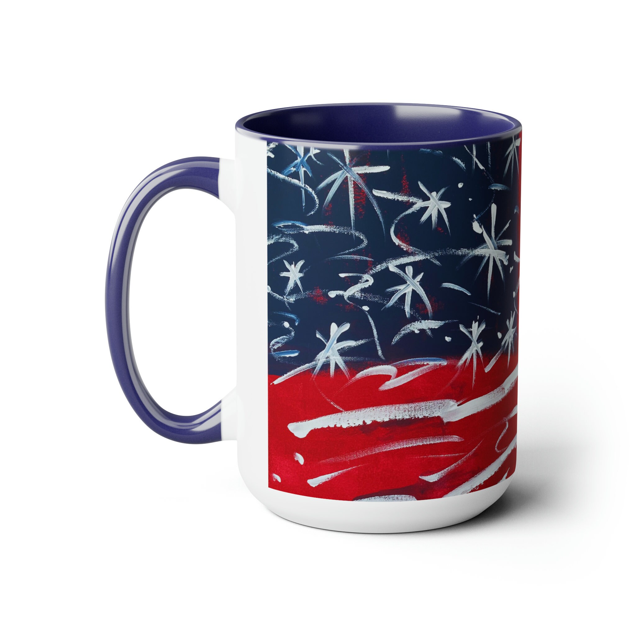 Stars and Stripes American Flag 15 Oz Mug ,two-tone Coffee Mugs 15oz ...