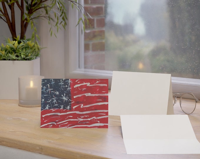 American Flag Note Cards Stationery Set of 10 Cards With Matching ...