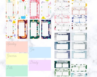 Watercolor Rainbow Printable Cash Envelopes With Transaction - Etsy