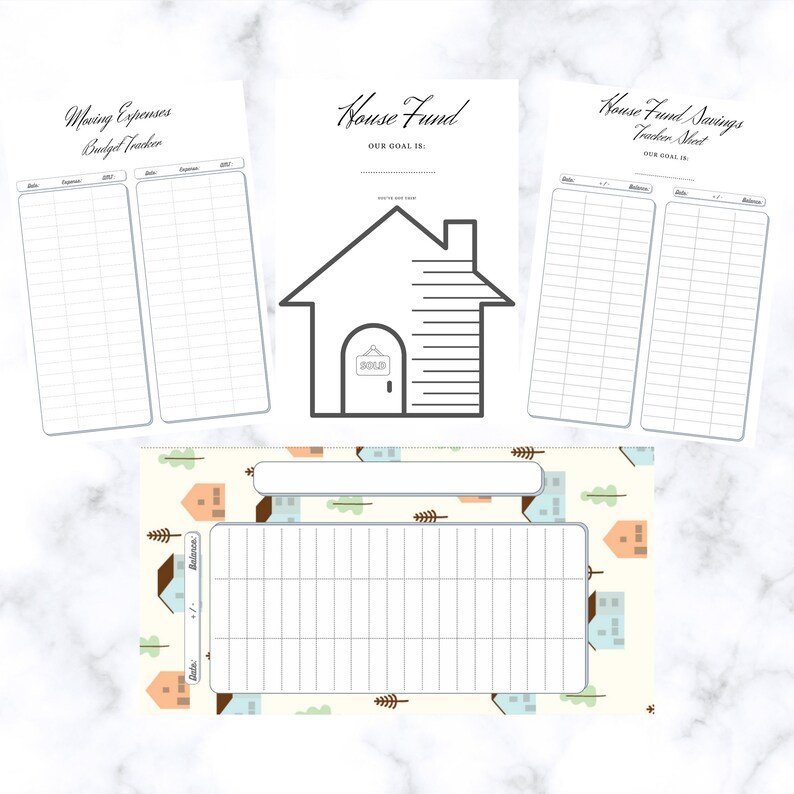 New House Savings Pack | Fun House Tracker, Saving Goal Finance ...
