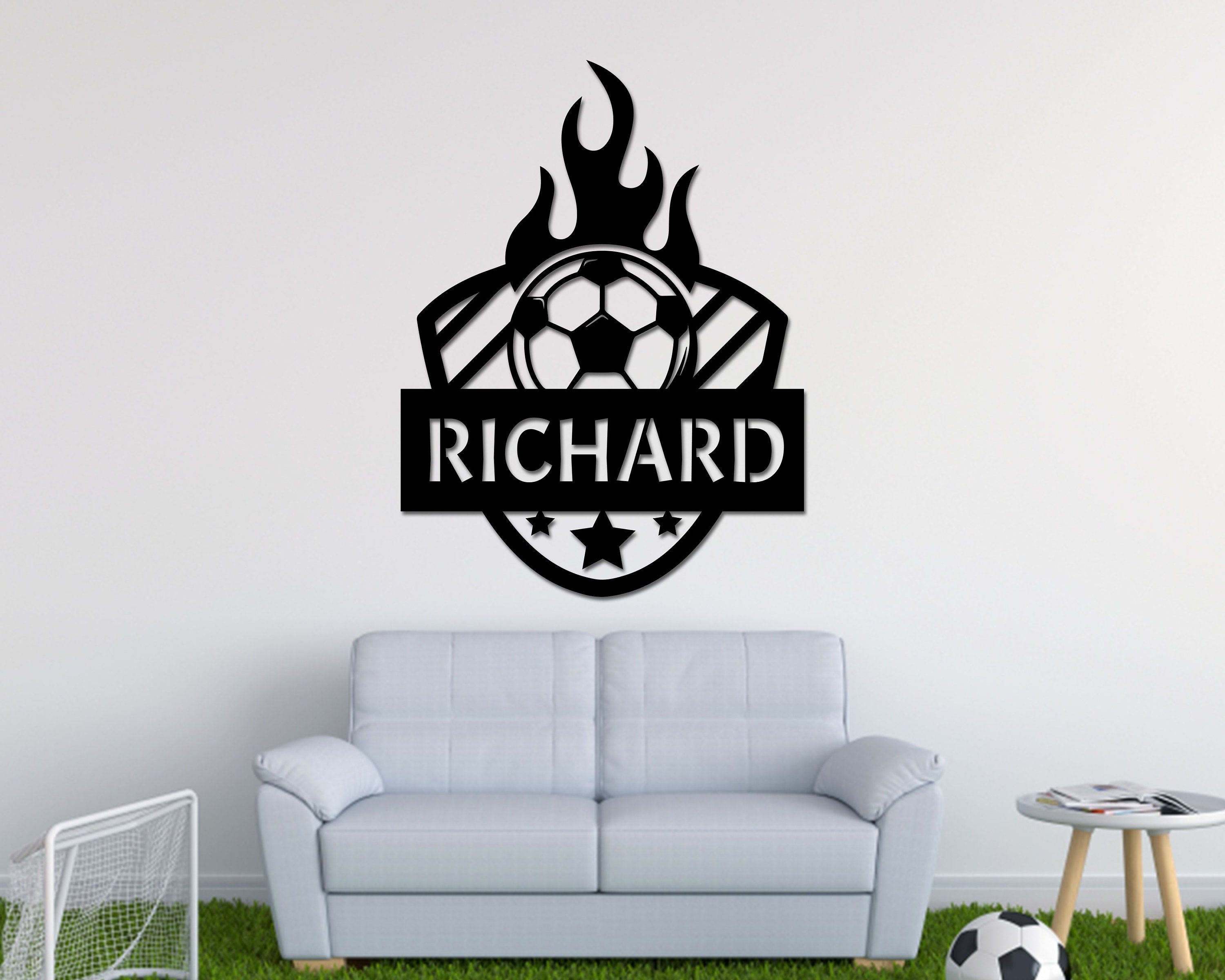 Soccer Sign Personalized Soccer Name Sign Metal Soccer Wall | Etsy