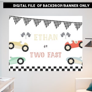 Personalised Car Backdrop Two Fast Backdrop Modern Race Car - Etsy