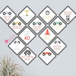 Instant Download Race Car Party Sign Package (printable Digital Files ...