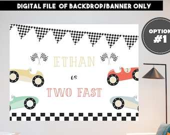 Car Backdrop, Two Fast Backdrop, Modern Race Car, Vintage Car Banner ...