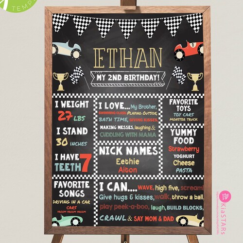 Race Car Milestone Board Vintage Race Milestone Sign Two - Etsy