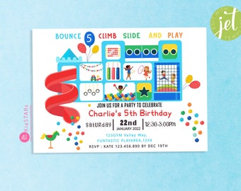 Jungle Gym Birthday Invite - Etsy