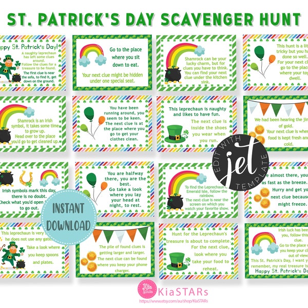 St Patricks Day Scavenger Hunt - Etsy