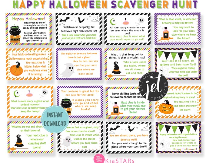 Halloween Scavenger Hunt for Kids丨outdoor Treasure Hunt丨scavenger Hunt ...