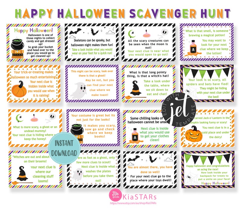 Halloween Scavenger Hunt for Kids丨halloween Party Games丨editable ...