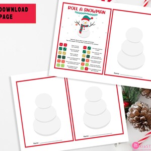Roll A Snowman Printable Christmas Game Christmas Party Game Winter ...
