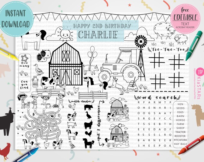 Printable Tractor Coloring Sheet, Tractor Birthday Party Games, Tractor ...