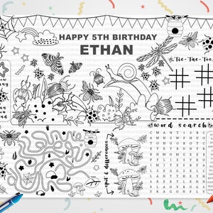 Bug Birthday Party Activity and Coloring Pages EDITABLE Bugs Birthday ...