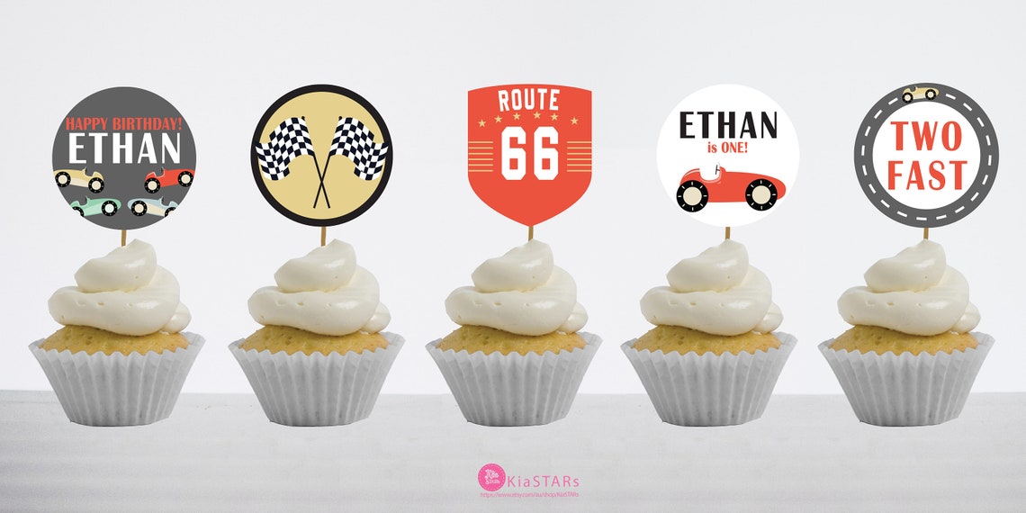 Personalized Race Car Tags Vintage Car Favor Tags Too Fast - Etsy