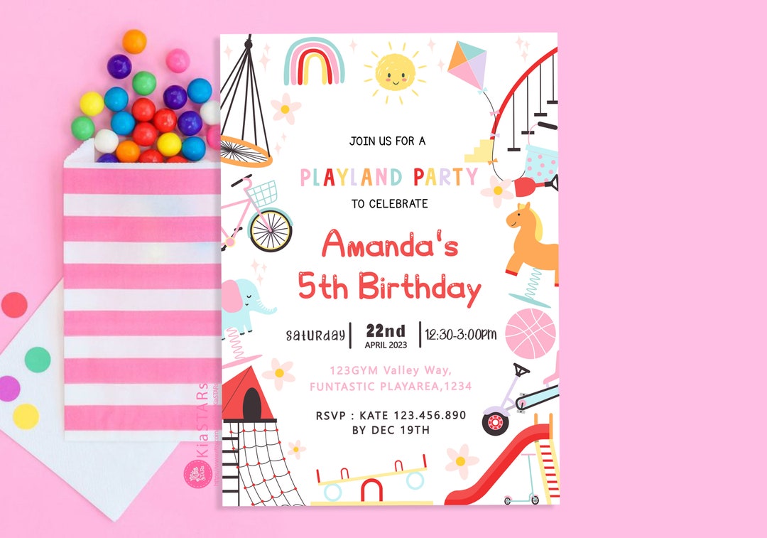 Playground Invitation Outdoor Invitation Park Party Birthday Invite ...