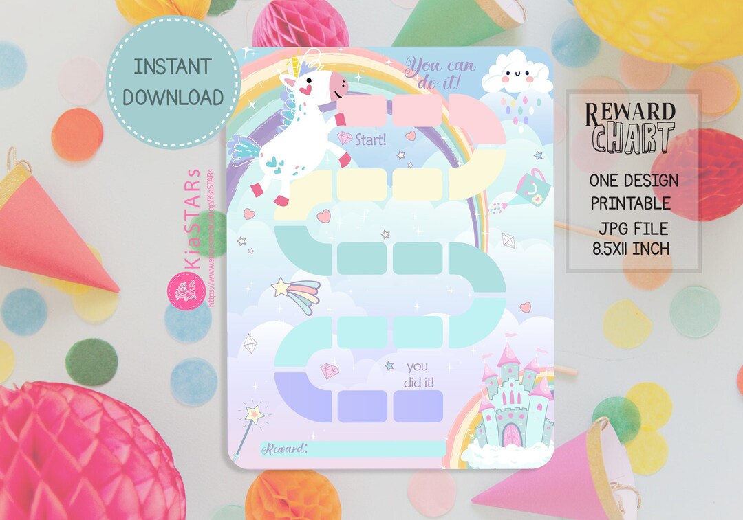 Kids Reward Chart | Unicorn | Printable Unicorn Behavior Chart | Daily ...