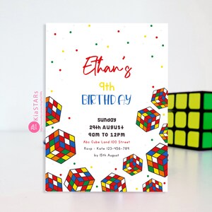 Rubik Cube Party Favor Tag | Rubik Cube Thank You Tags | Rubik's Cube ...