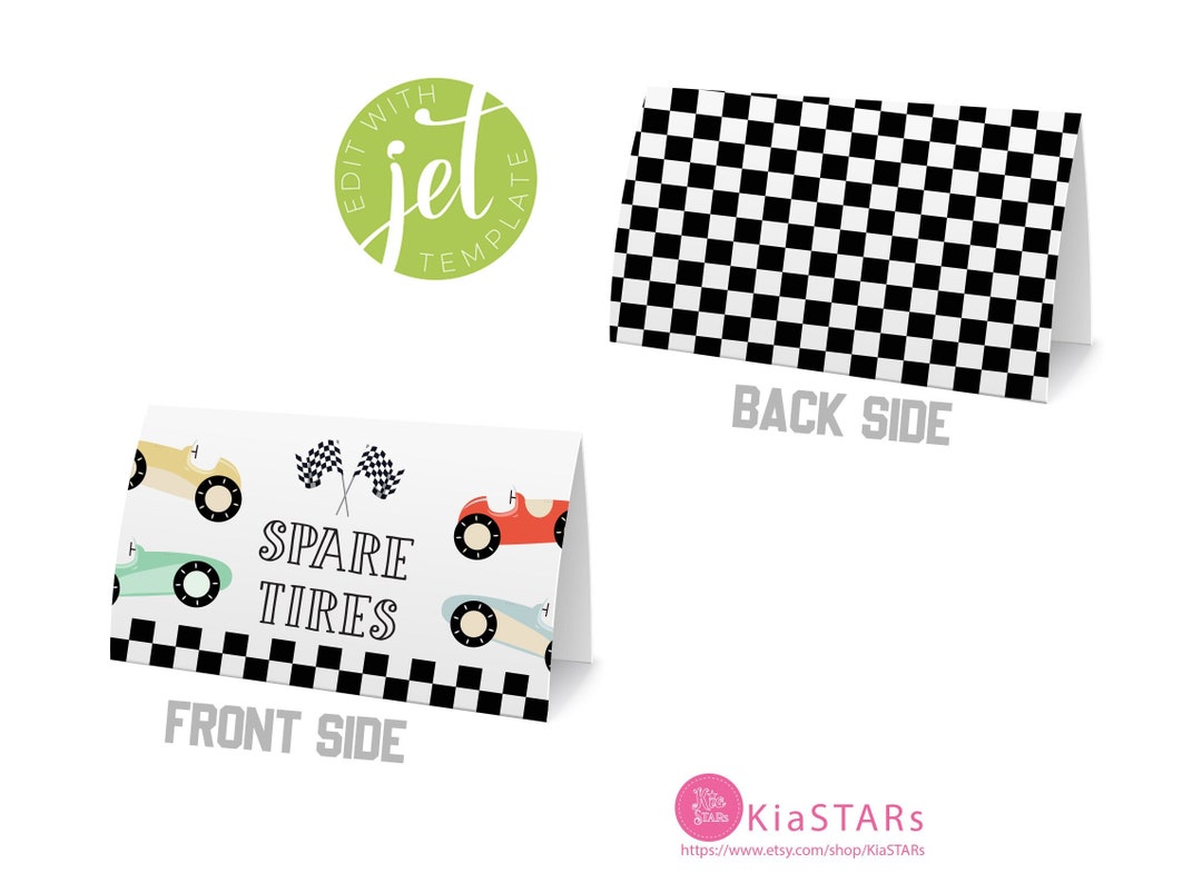 Personalized Race Car Food Tent Label: Vintage Birthday Party (editable ...