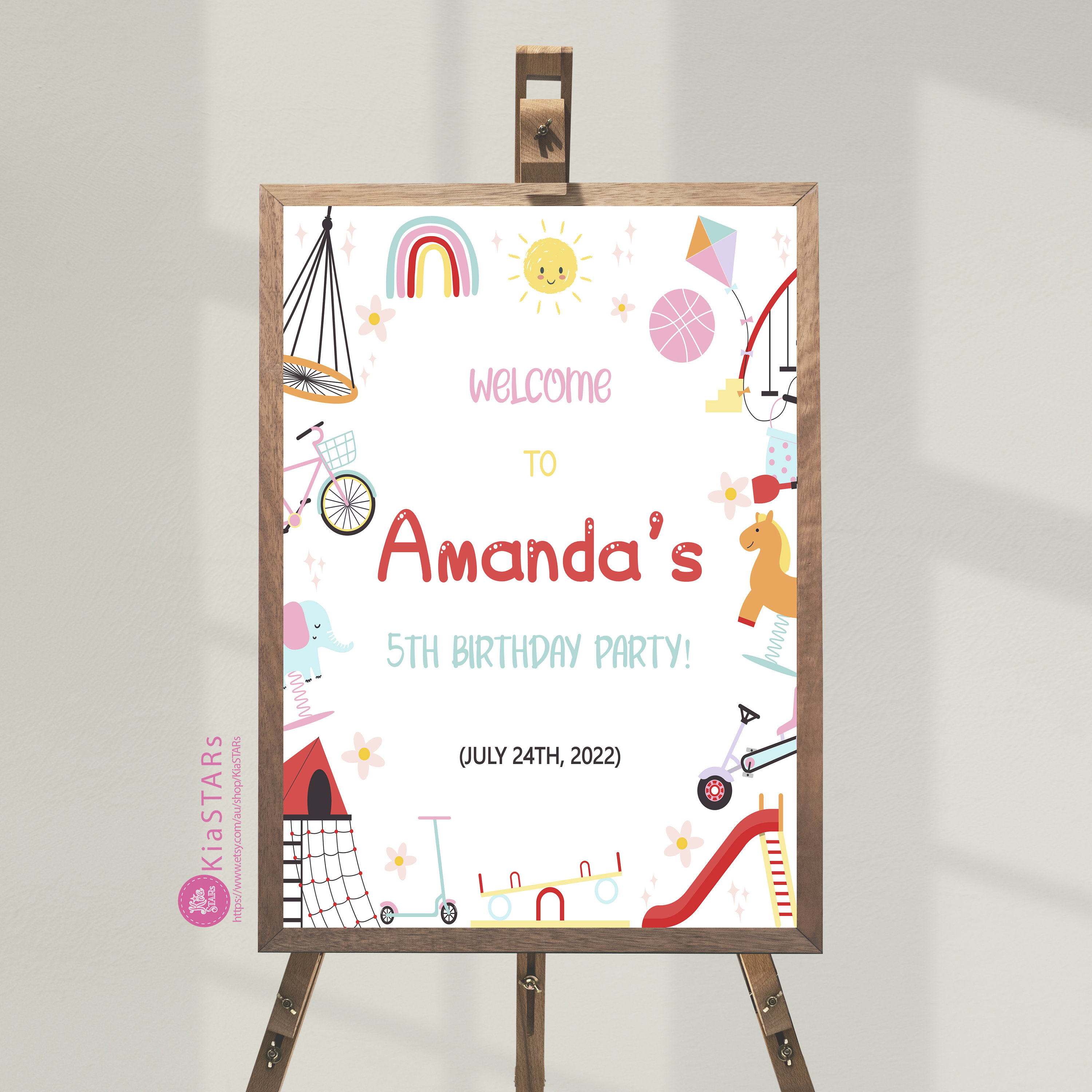 Park and Playground Welcome Sign Park Party Birthday Sign Girl - Etsy