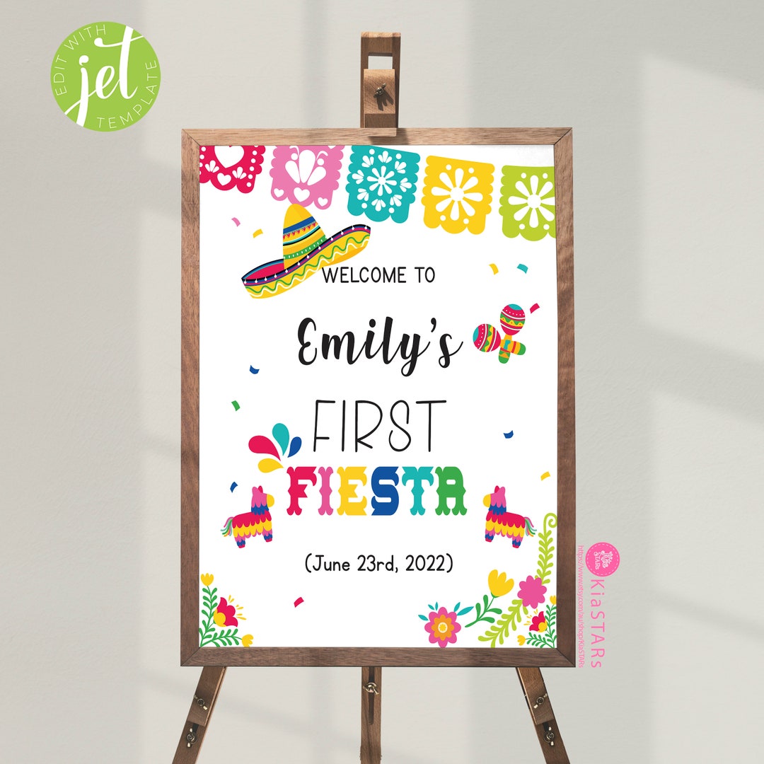 Fiesta Welcome Sign, First Fiesta Welcome Sign, Editable, Mexican ...