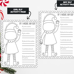 Printable Elf Activity and Coloring Page, Elf Boy and Girl Games, If I ...