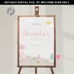 Hello Summer Welcome Sign, Two Cool Welcome Sign, Editable, Summer ...