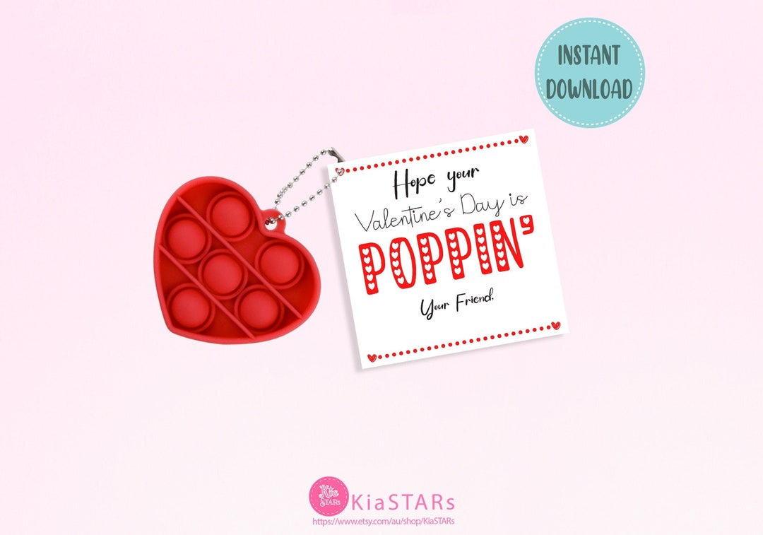 Valentine Pop It Gift Tags: Printable Valentine's Day Tags (digital ...