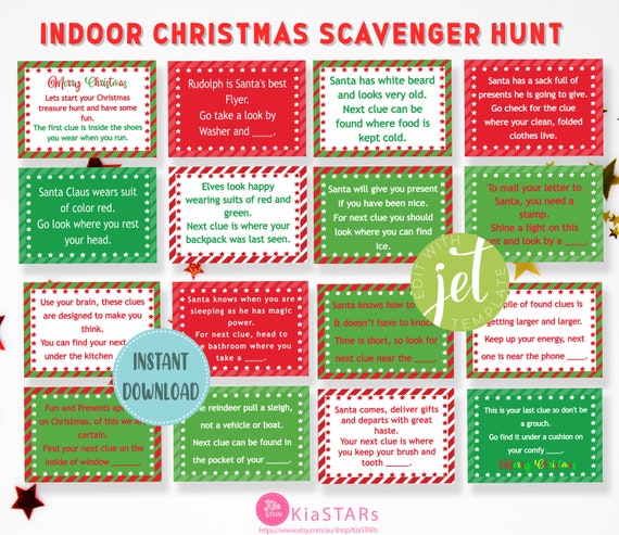 Christmas Scavenger Hunt Christmas Party Game Christmas | Etsy