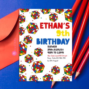 Rubik Cube Party Favor Tag | Rubik Cube Thank You Tags | Square | Rubik ...