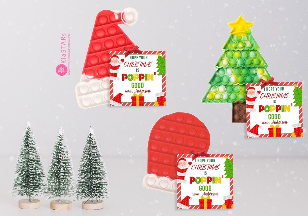 Christmas Pop It Gift Tags, Personalized Pop It Tag, Christmas Teacher ...