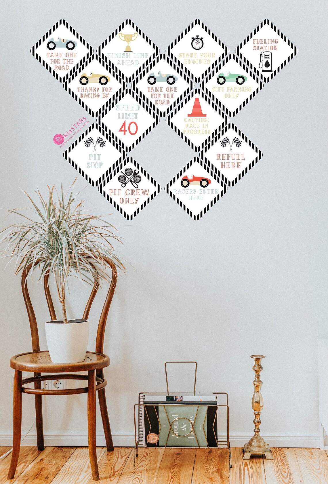 Instant Download Race Car Party Sign Package (printable Digital Files ...