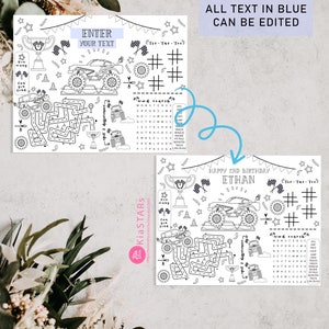 Monster Truck Activity and Coloring Pages, EDITABLE , Monster Truck ...