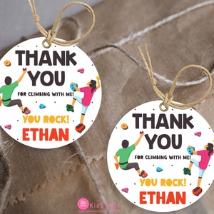 Personalized Rock Climbing Tags, Indoor Climbing Party Favor Tags ...