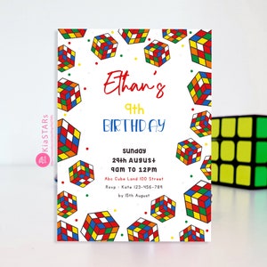 Rubik Cube Party Favor Tag | Rubik Cube Thank You Tags | Rubik's Cube ...