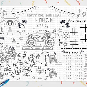 Monster Truck Activity and Coloring Pages, EDITABLE , Monster Truck ...