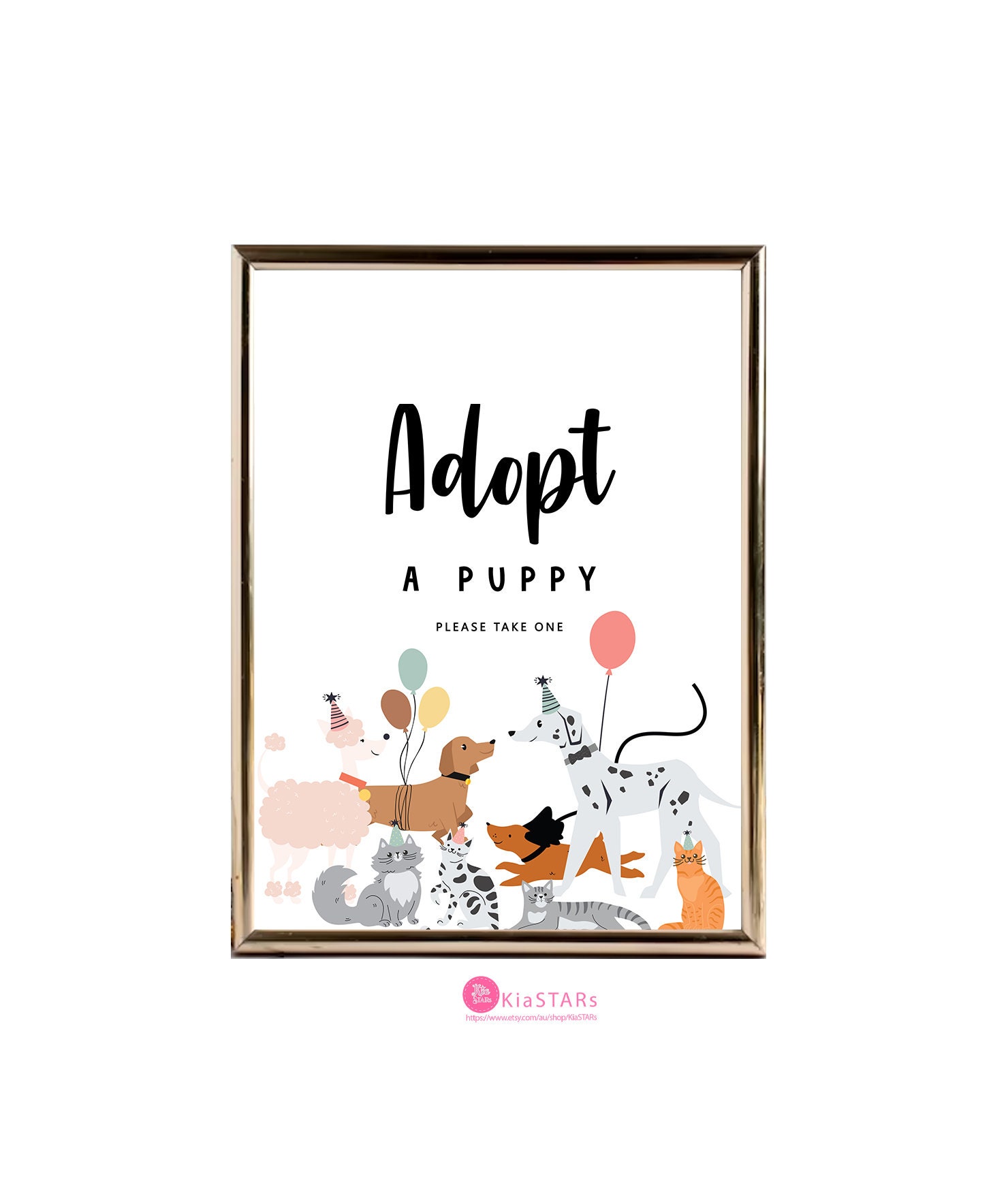 Editable Signage Cat and Dog Puppy Pawty Lets Pawty Birthday - Etsy