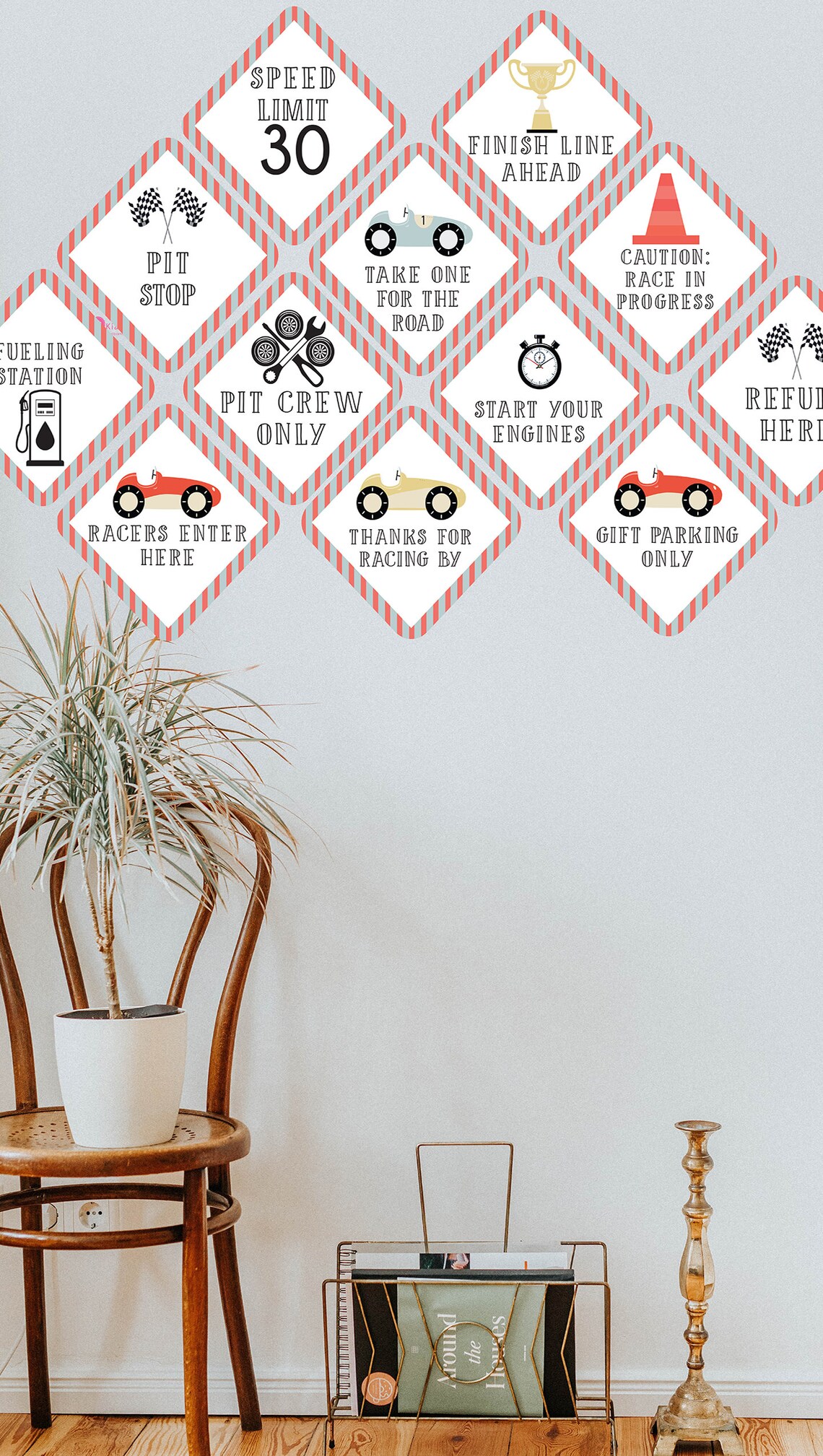 Instant Download Race Car Party Sign Package printable - Etsy