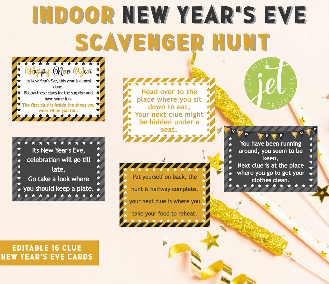 New Years Eve Scavenger Hunt Instant Download PDF New Year - Etsy