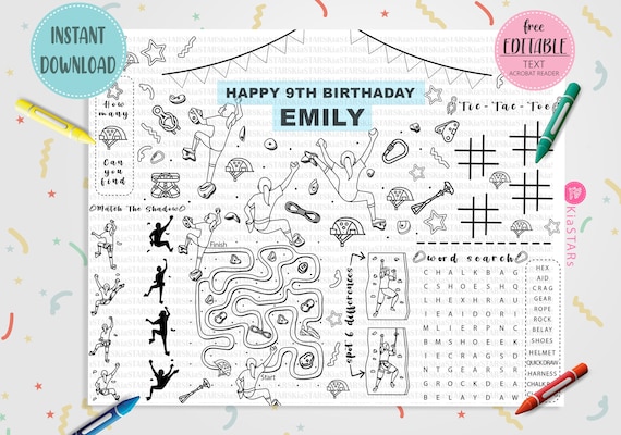 Rock Climbing Activity and Coloring Pages EDITABLE Indoor - Etsy