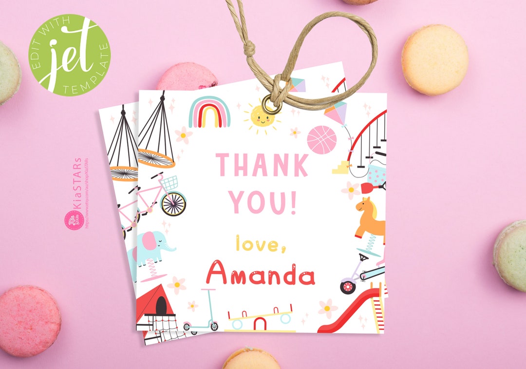 Playground Park Party Tags, Outdoor and Indoor Climbing Party Favor ...