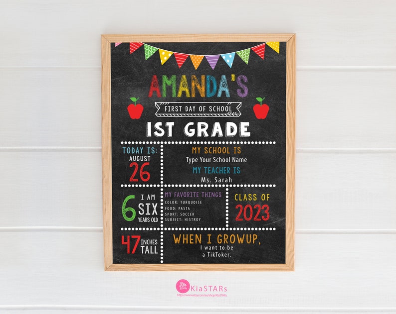 Printable Editable First and Last Day of School Sign - Etsy