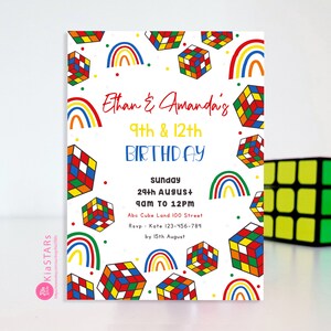 Rubik's Cube Party Birthday Cake Topper | Rubik Cube Games Birthday ...