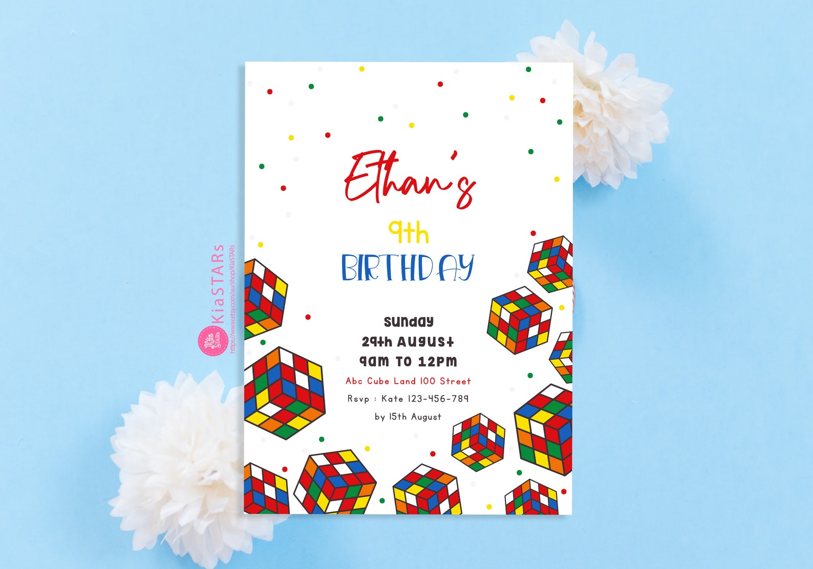 Rubik Cube Party Favor Tag Rubik Cube Thank You Tags - Etsy