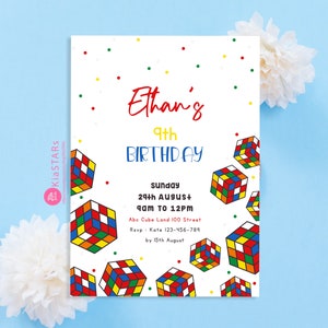 Rubik Cube Party Favor Tag | Rubik Cube Thank You Tags | Square | Rubik ...