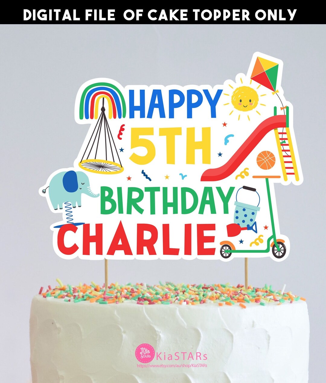 Park and Playground Cake Topper Boys Birthday Park Party Birthday Cake ...
